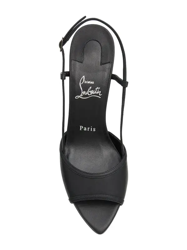 CHRISTIAN LOUBOUTIN 80mm Miss Z Leather Slingback Sandals - Black