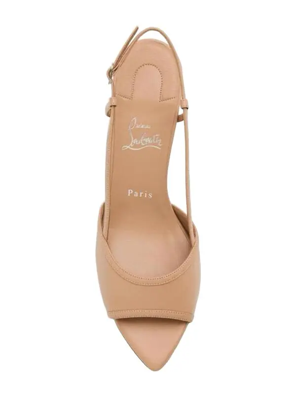 CHRISTIAN LOUBOUTIN 80mm Miss Z Leather Slingback Sandals - Blush