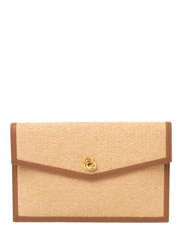 MICHELLE WILHITE Brick Woven Envelope Clutch - Natural