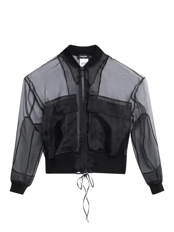 Dsquared2 X-ray Sheer Bomber Jacket - Black