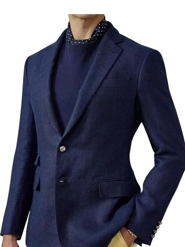 Ralph Lauren Purple Label Apos;s Kent Hand-tailored Linen Suit Jacket - Navy