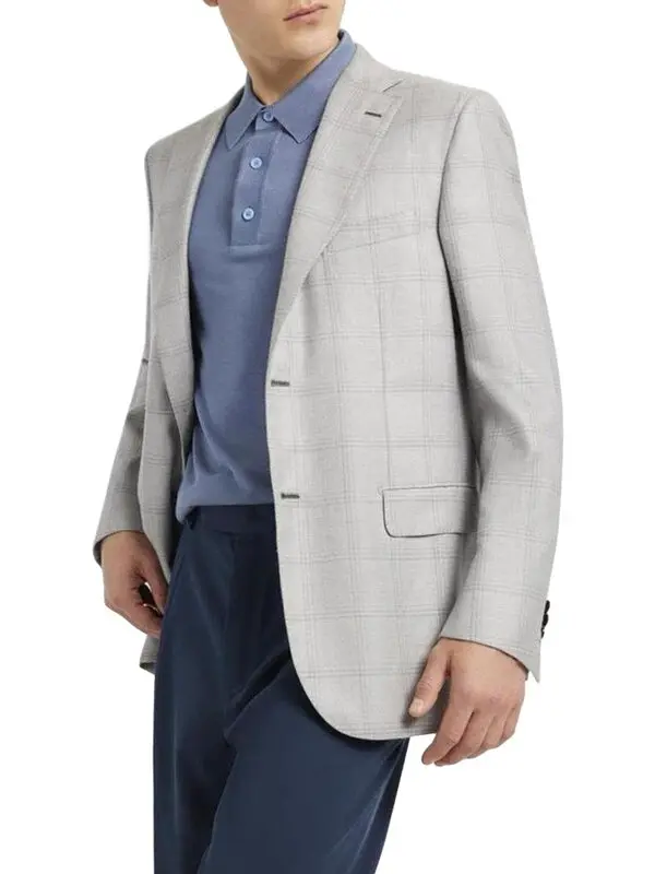 Brioni Windowpane Check Sport Coat - Cloud