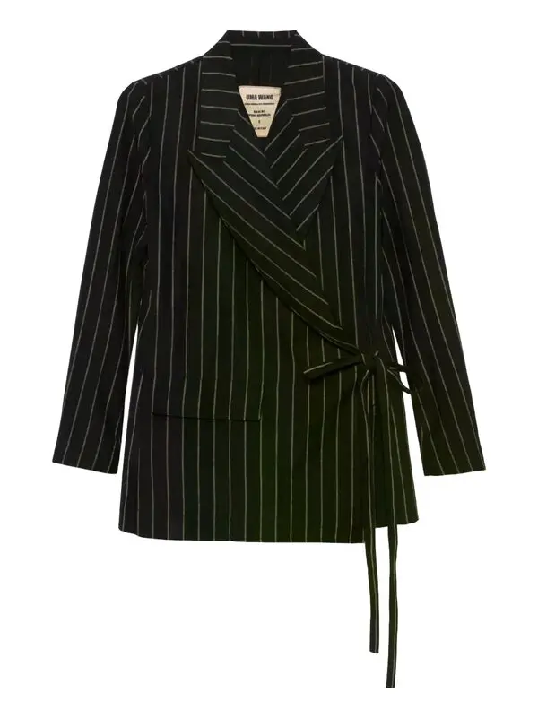 UMA WANG Striped Blazer - Black