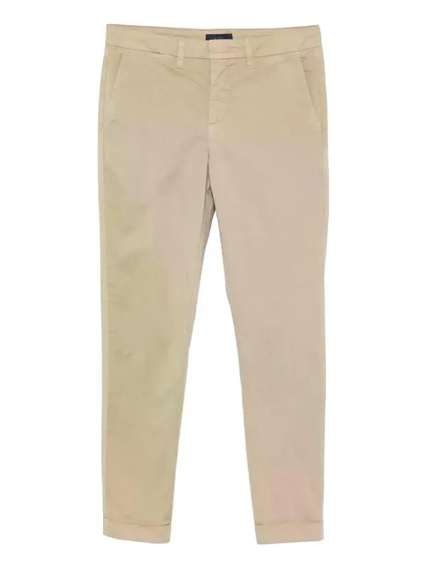 FAY Slim-cut Gabardine Trousers - Neutrals