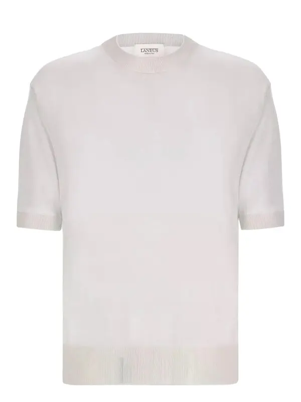 LANEUS Knitted T-shirt - Neutrals