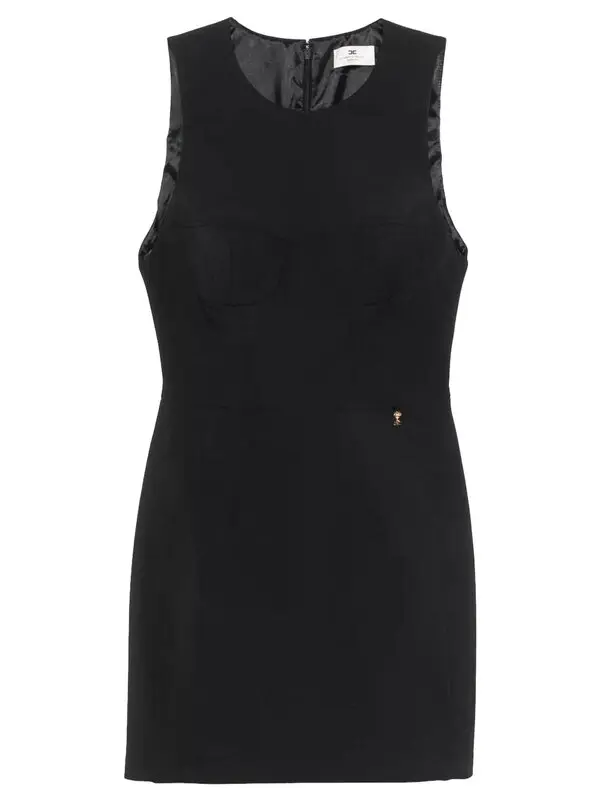 Elisabetta Franchi Crepe Mini Dress - Black