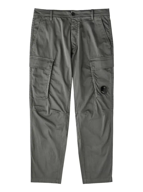 C.P. COMPANY Straight-leg Stretch-cotton Cargo Trousers - Grey