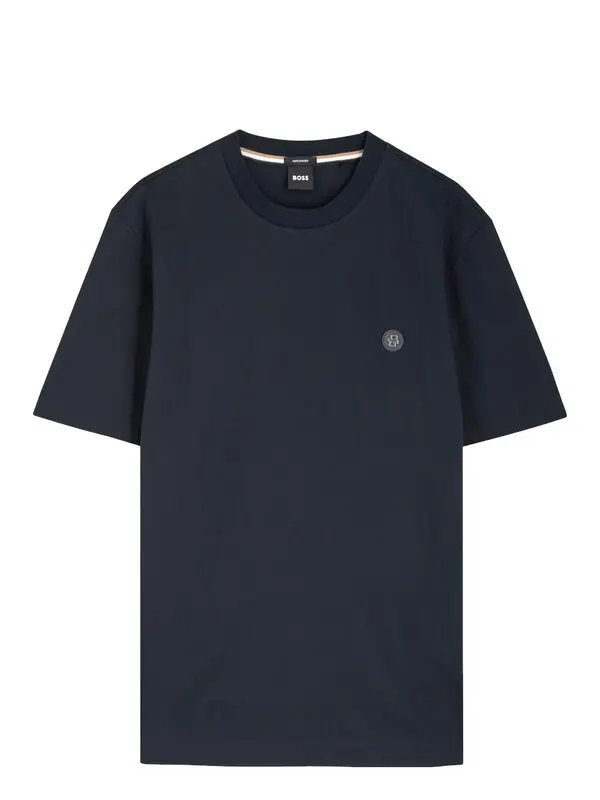 BOSS Logo-appliqué Cotton T-shirt - Dark Blue