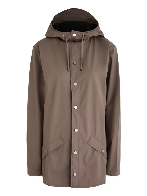 Rains Hooded Rubberised Jacket - Chocolate