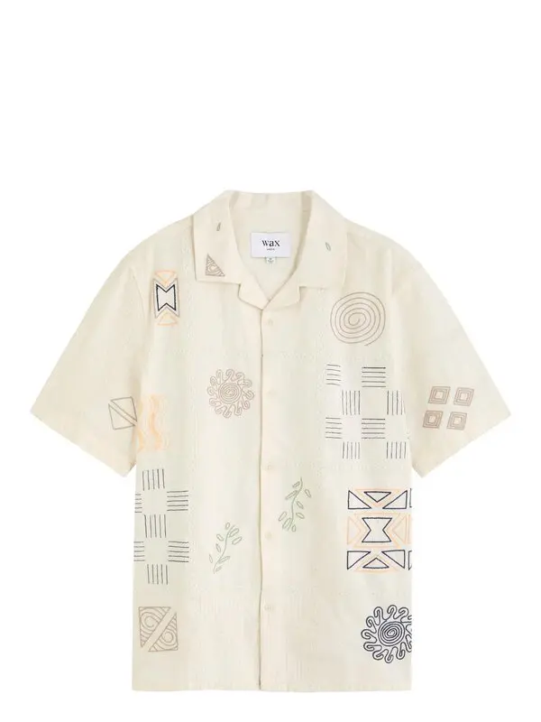 WAX LONDON Didcot Embroidered Cotton-blend Shirt - Ecru