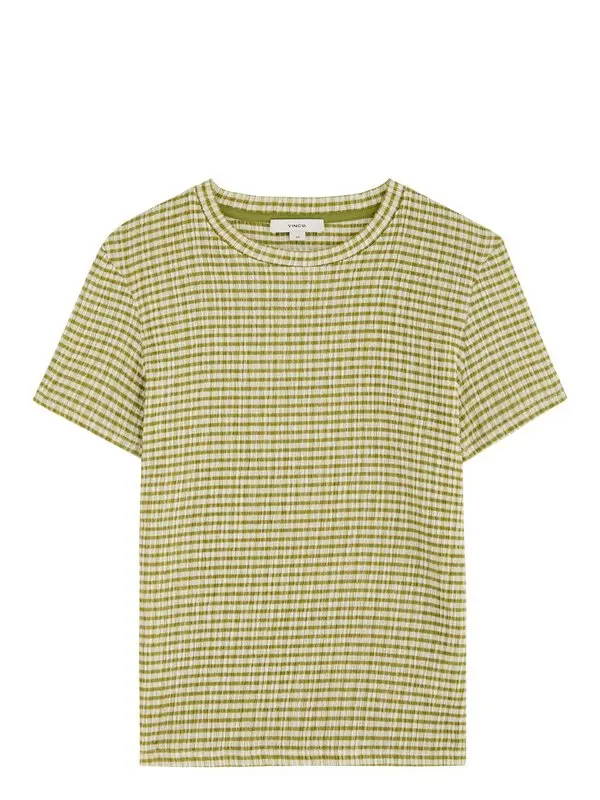 Vince Striped Seersucker T-shirt - Light Green
