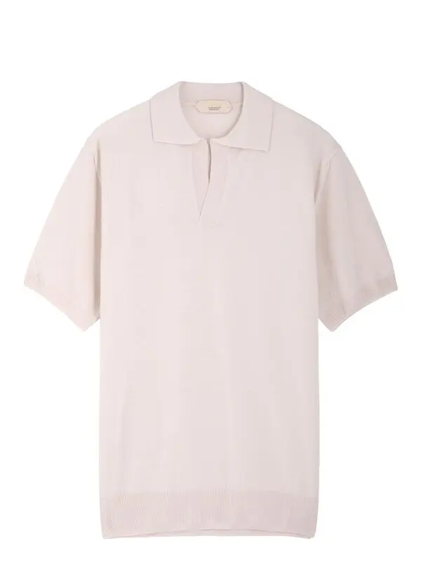 AURELIEN Wool Polo Shirt - Ecru