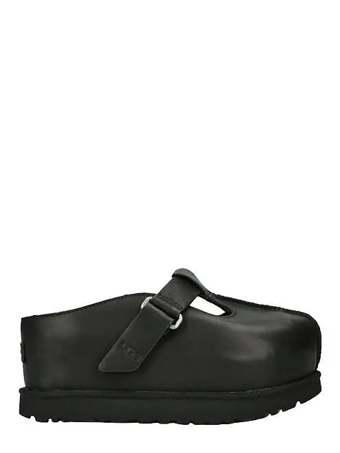 UGG Goldenstar Hi Leather Platform Clogs - Black