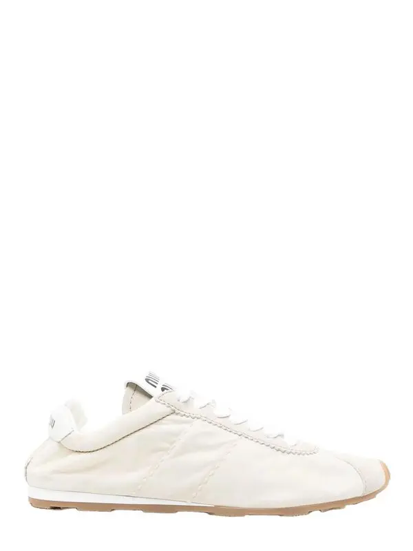 Miu Miu Plume Low Top Sneakers - Beige