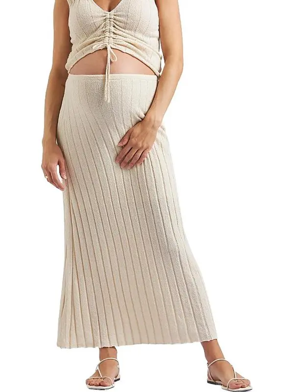 RIPE MATERNITY Charli Rib Skirt - Beige