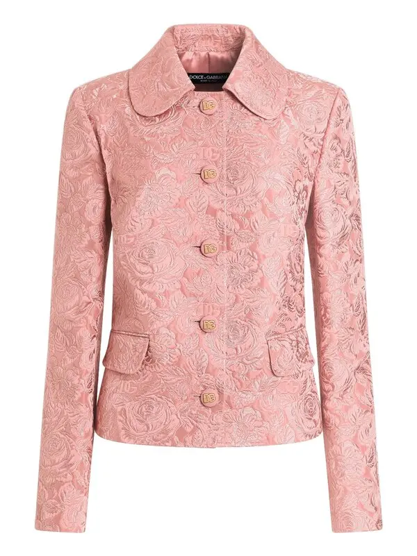 Dolce & Gabbana Floral Quilted Jacquard Jacket - Pink