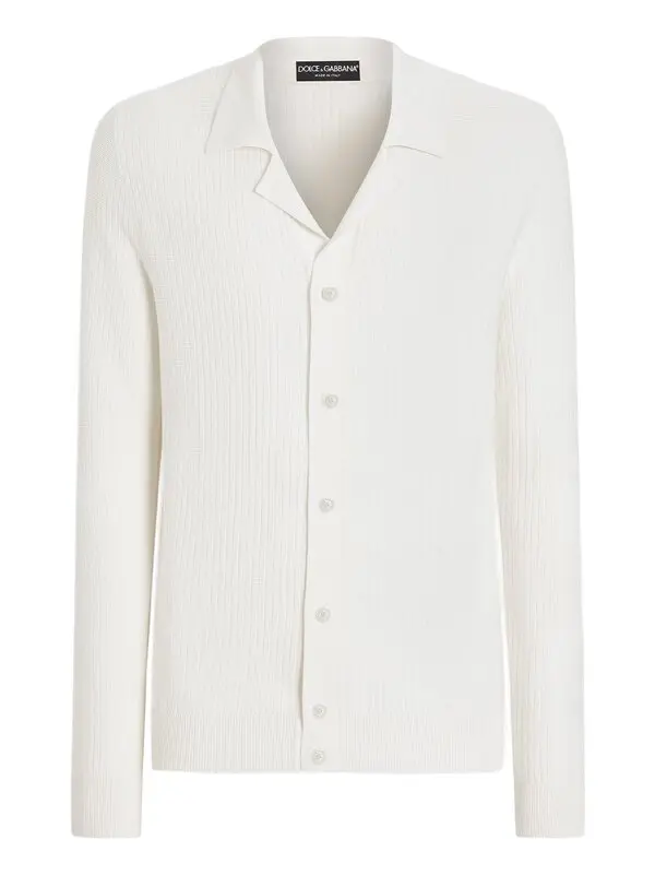 Dolce & Gabbana Cotton Openwork-knit Shirt - White
