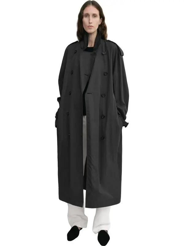 TOTEME Garderob Cotton Trench Coat - Black