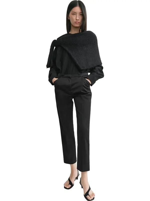 TOTEME Cropped Straight Trousers - Black