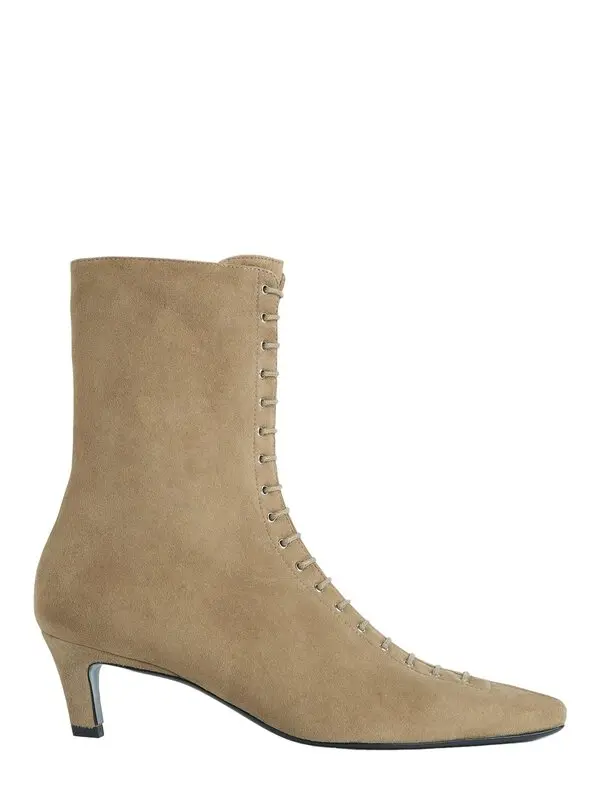 TOTEME Suede Lace-up Boots - Desert