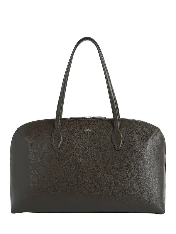 TOTEME Garderob Grained-leather Tote - Brown