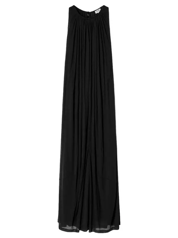 Cos Gathered Halterneck Maxi Dress - Black