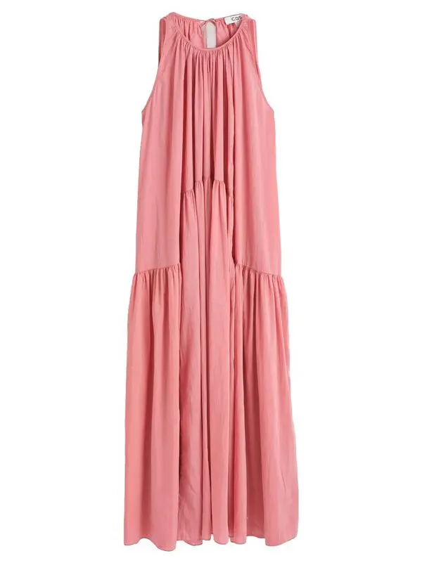 Cos Gathered Halterneck Maxi Dress - Pink