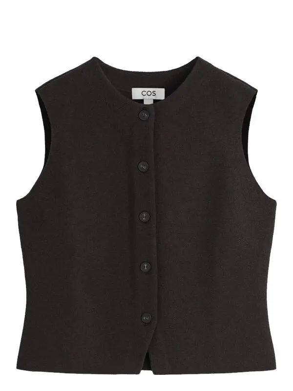 Cos Knitted Cotton Vest - Brown