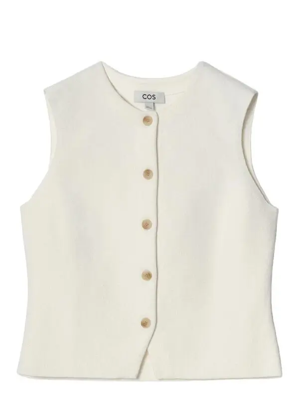 Cos Knitted Cotton Vest - White