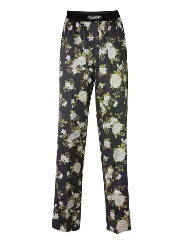 TOM FORD Floral-print Pajamas Trousers - Black