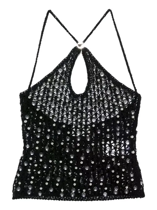 Coperni Beaded Knit Top - Black