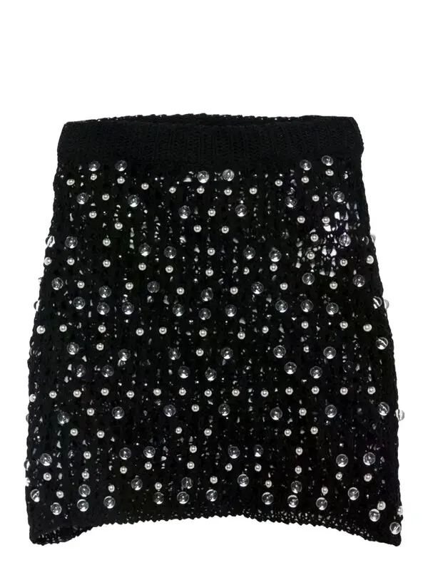 Coperni Beaded Knitted Mini Skirt - Black
