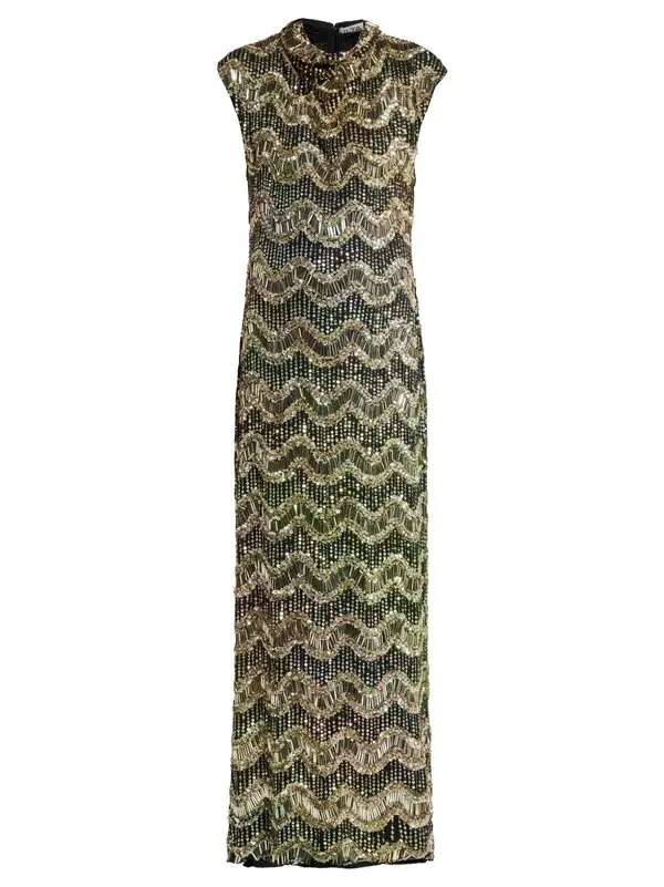 ILTA All-over Embroidered Maxi Dress - Black