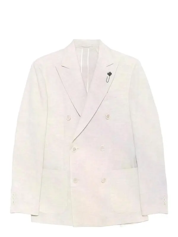 LARDINI Double-breasted Blazer - Neutrals