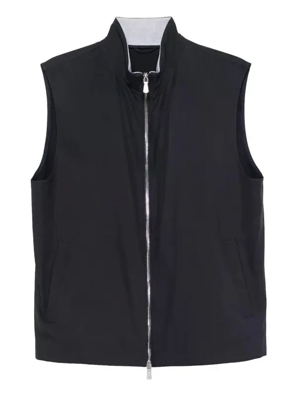 Eleventy Zip-up Gilet - Blue