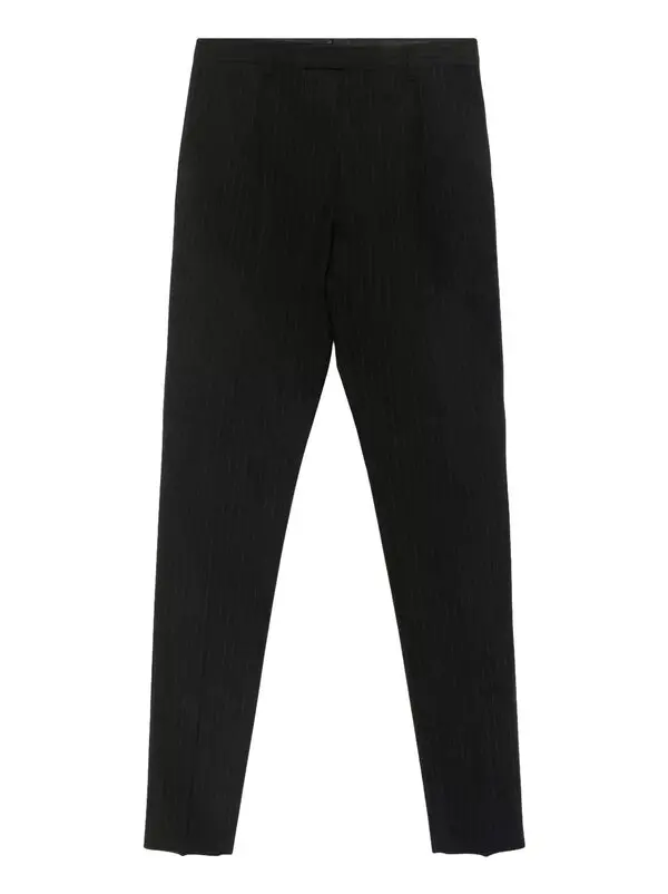 LARDINI Pinstriped Trousers - Black