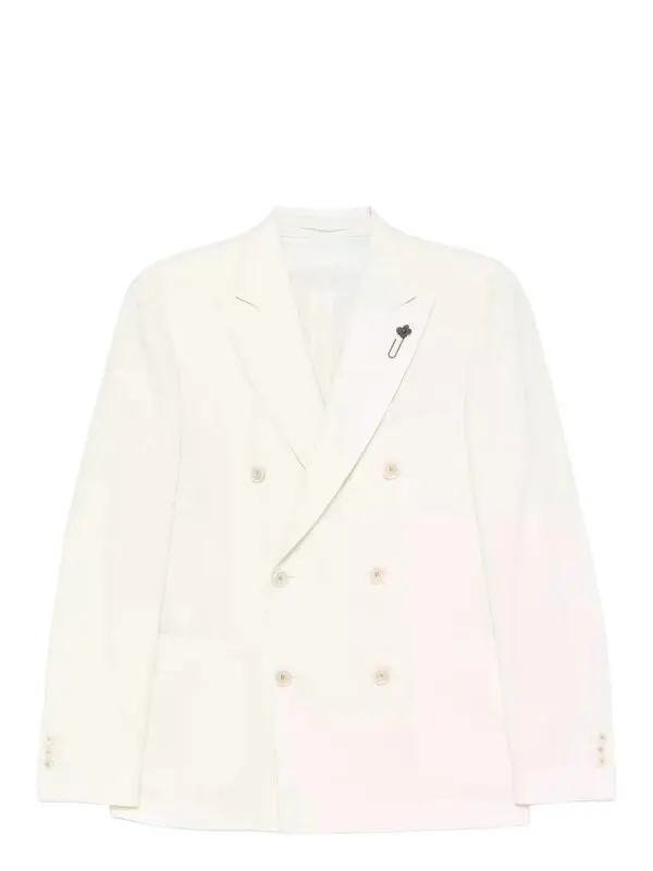 LARDINI Double-breasted Blazer - White