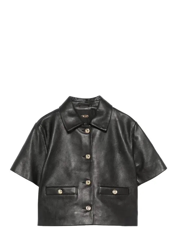 Maje Leather Jacket - Black