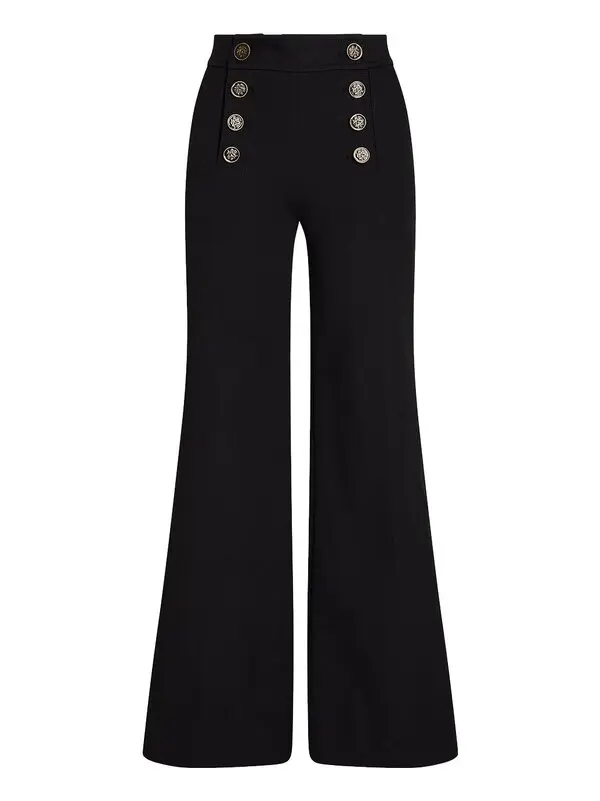 Zimmermann Cotton-blend Flared Pants - Black
