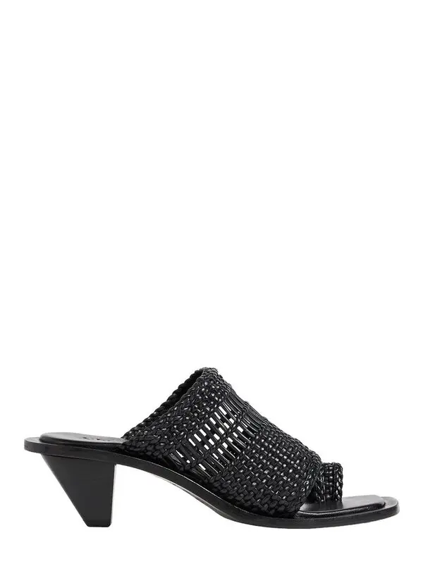 A.emery Penni Woven Leather Sandals - Black