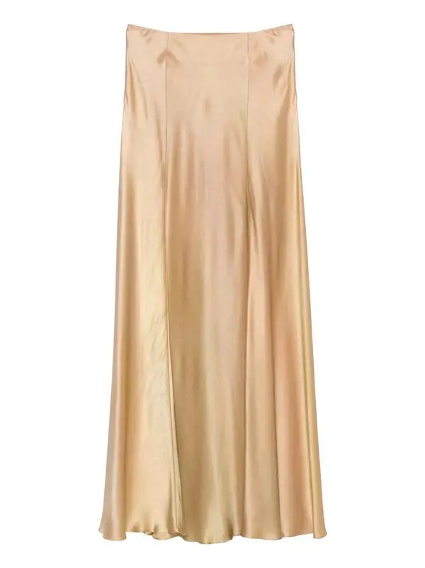 Alberta Ferretti Satin Maxi Skirt - Brown