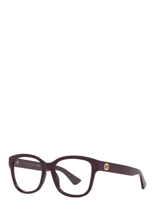 Gucci Full Rim Square Eyeglasses - Burgundy