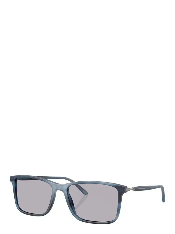 Giorgio Armani Rectangle Full Rim Sunglasses - Matte Striped Blue