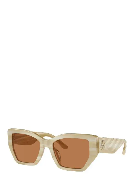 Tory Burch Irregular Sunglasses Ty7187u - Ivory Horn