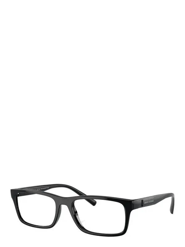 Armani Exchange Full Rim Rectangle Eyeglasses - Shiny Black