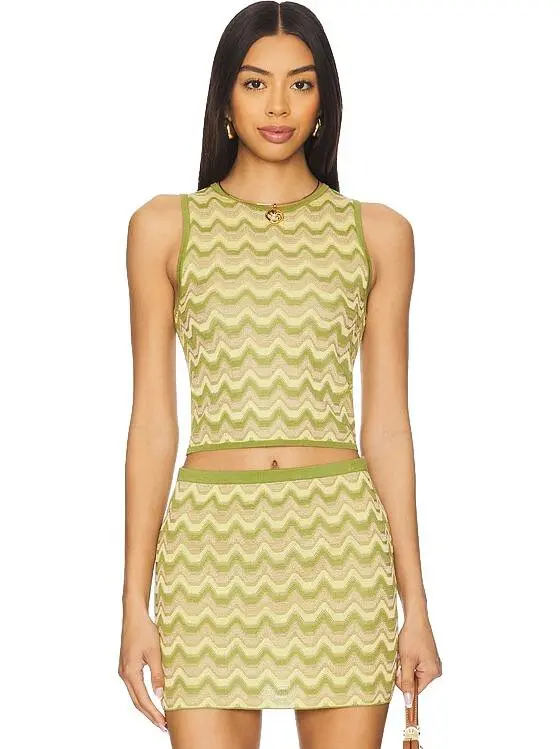 Devon Windsor Lata Top - Pistachio Stripe