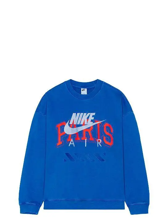 Nike Paris Crew Neck Sweatshirt - Game Royal  White  & University Red