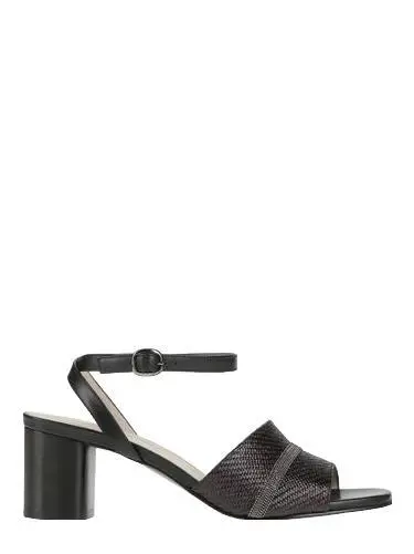Fabiana Filippi Sandals With Metal Appliqués - Black