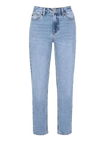 Only High-waisted Denim Jeans - Blue