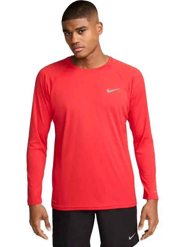 Nike Essential Long-sleeve Hydroguard Swim Shirt - Red